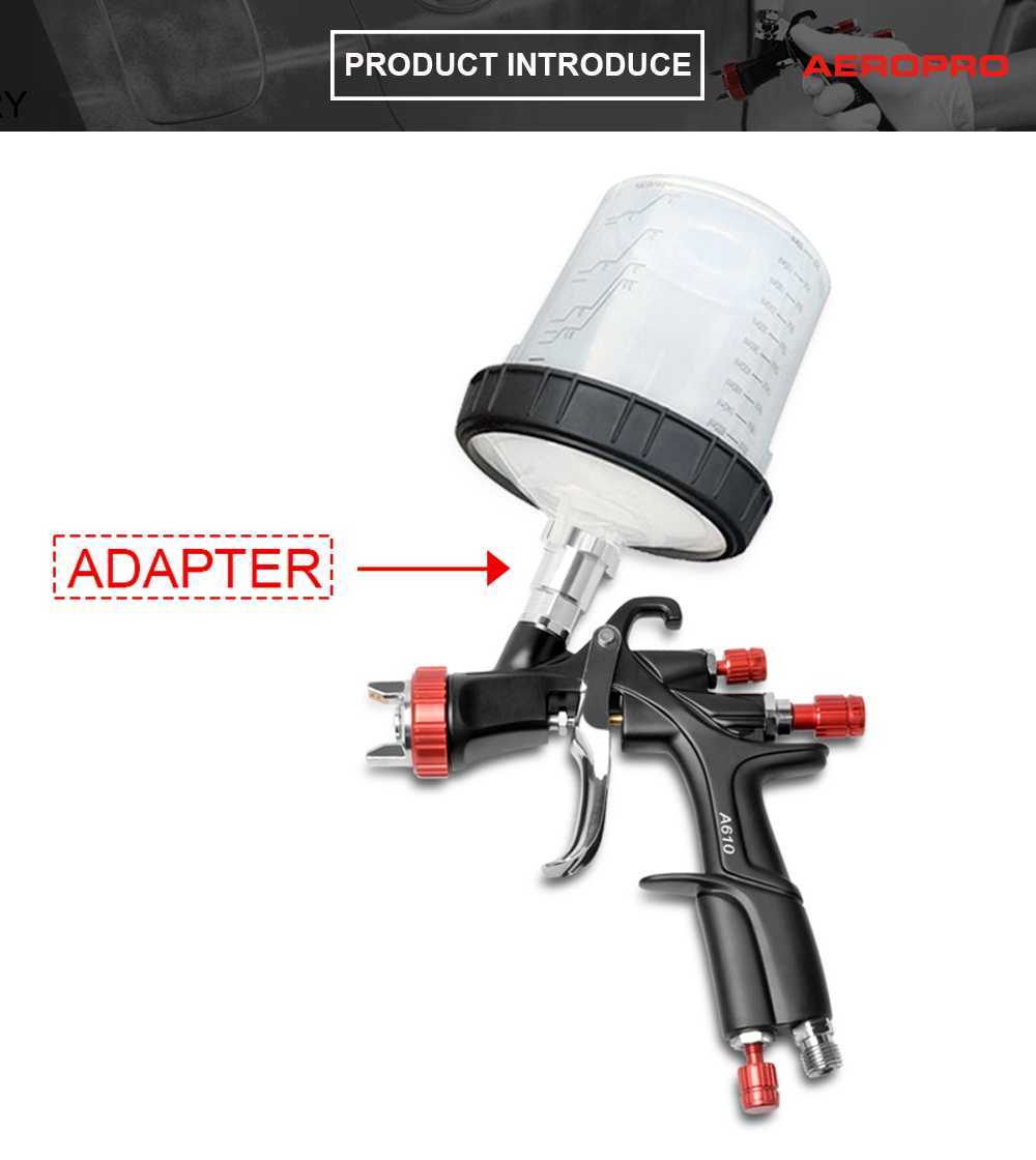 AEROPRO Air Spray Gun Adapter Spray Gun Connector Spray Gun Cup Adapter ...