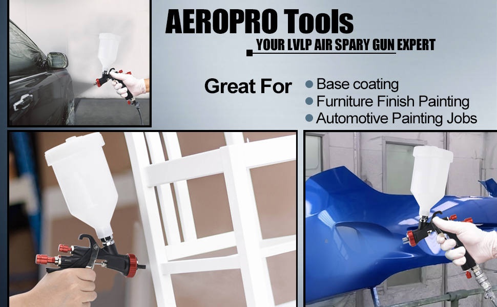 AEROPRO A610/R500 LVLP Spray Gun Car Painting Gun Kit Airbrush 1.3mm 1 ...