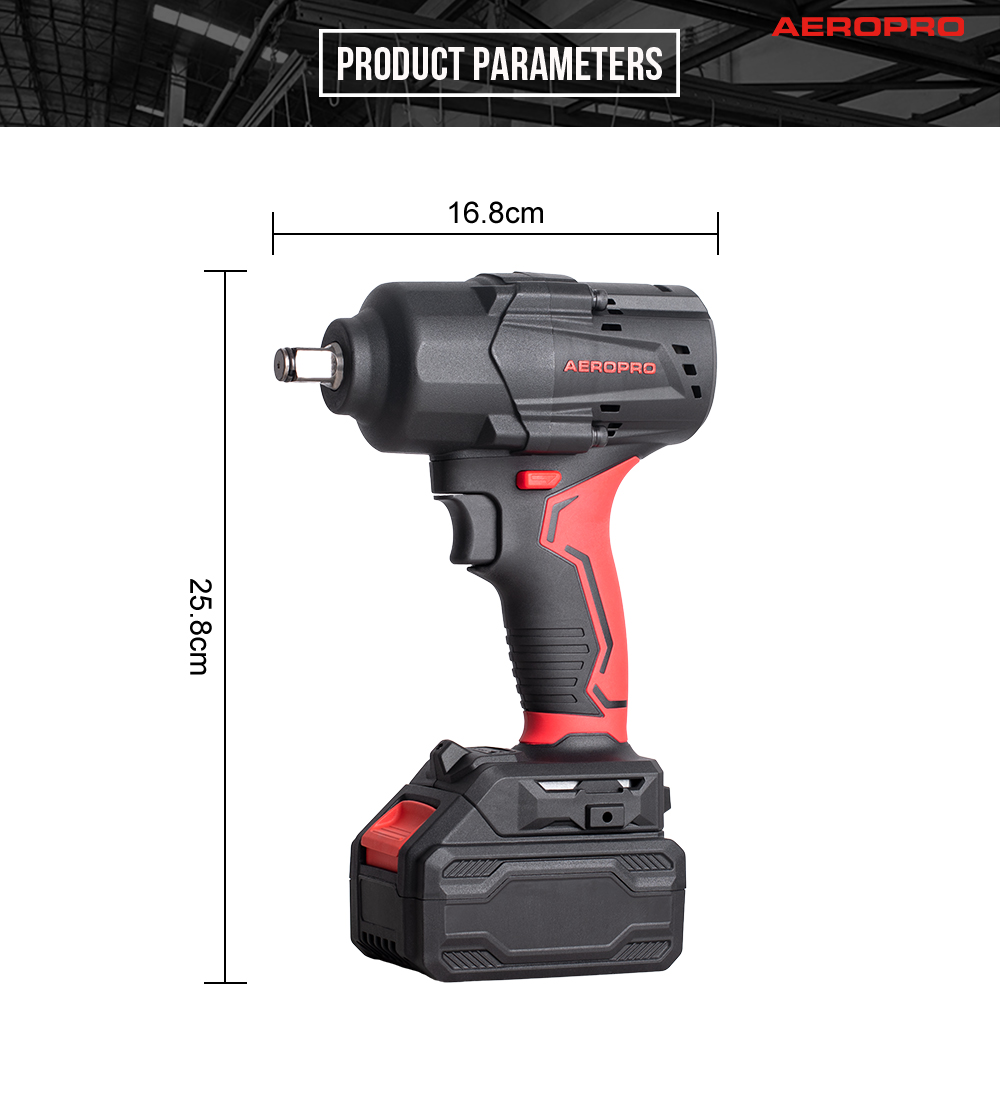 AEROPRO A706 1/2 Inch Cordless Impact Wrench Lithium Battery Power ...